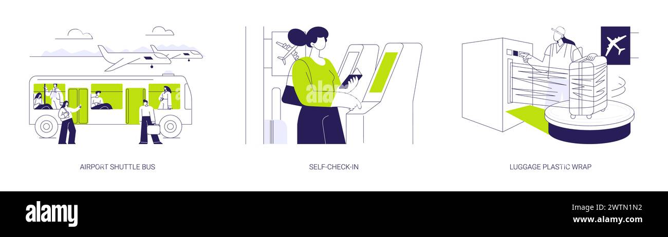 Airport services abstract concept vector illustrations Stock Vector ...