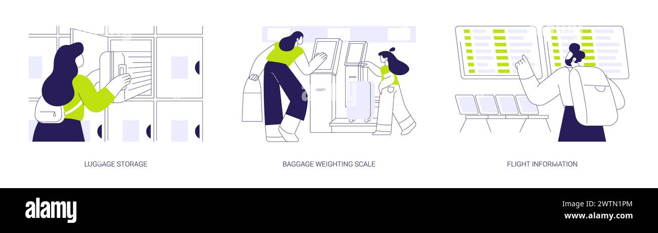 Airport facilities abstract concept vector illustrations Stock Vector ...