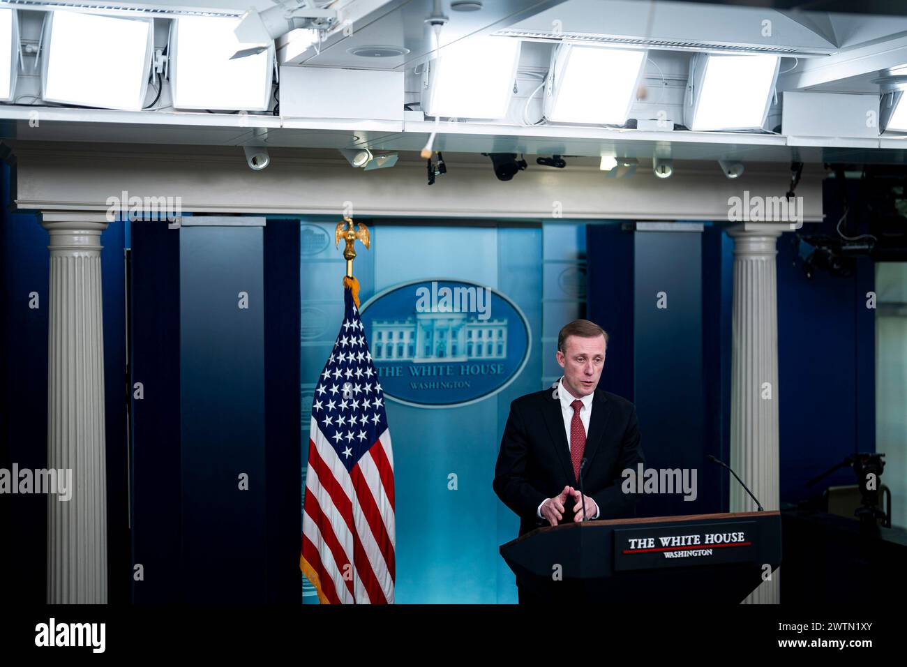 Jake Sullivan, US national security adviser, speaks during a news ...