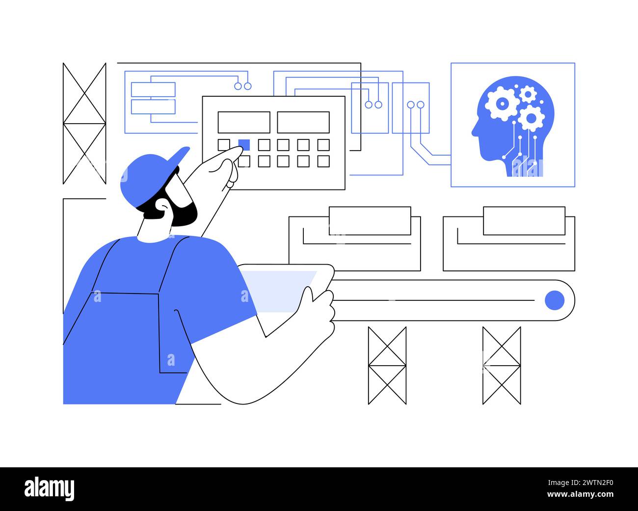 AI-Driven Production Efficiency abstract concept vector illustration ... AI-Driven Production Efficiency abstract concept vector illustration ...