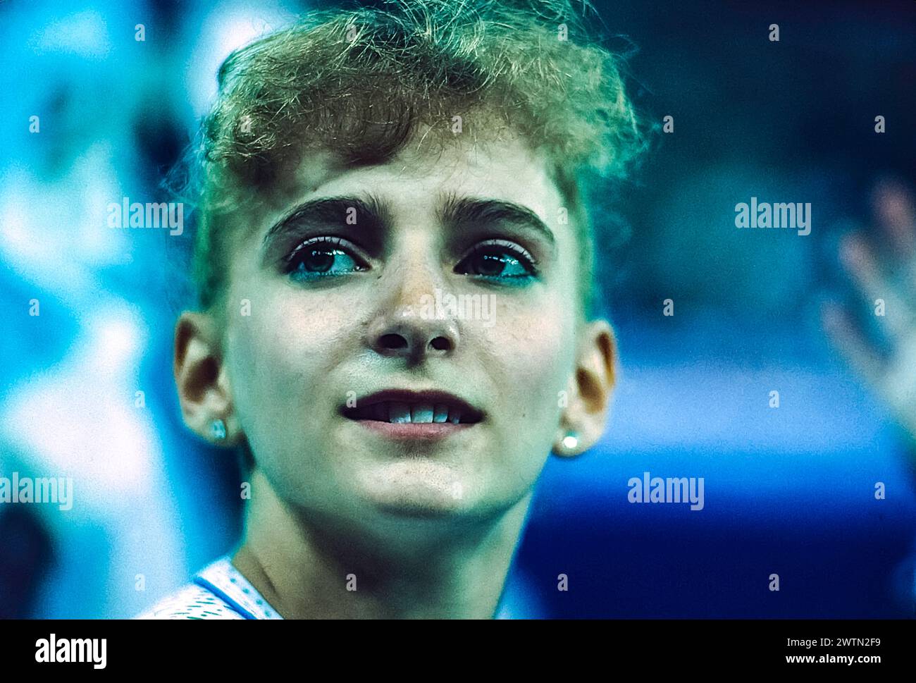 Shannon Miller (USA) competing in the women's artistic team all-around ...