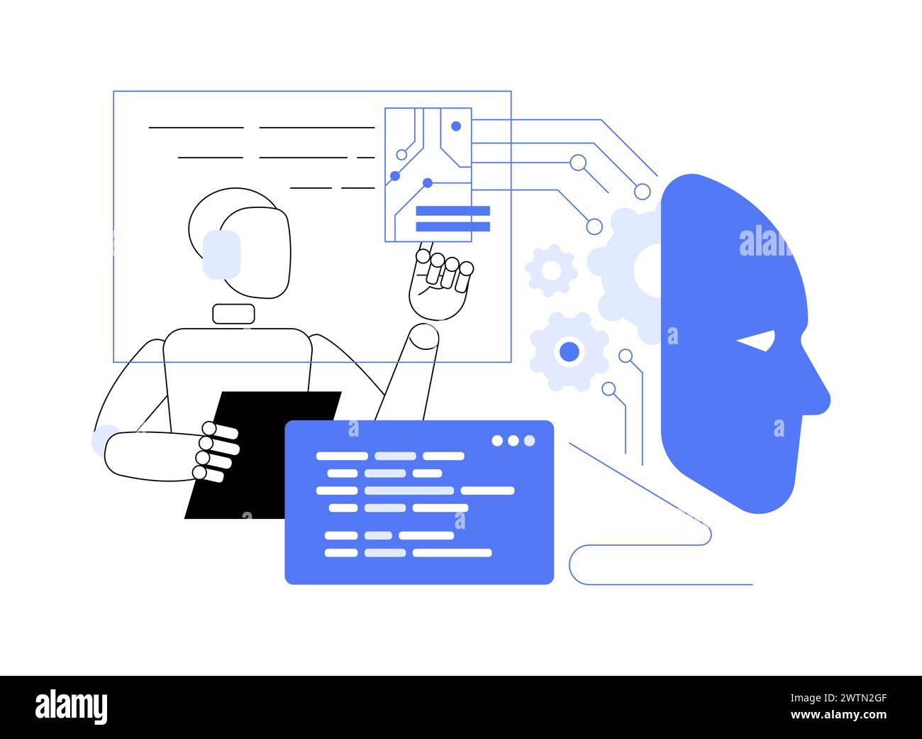 AI-Supported Robotics and Automation abstract concept vector ...