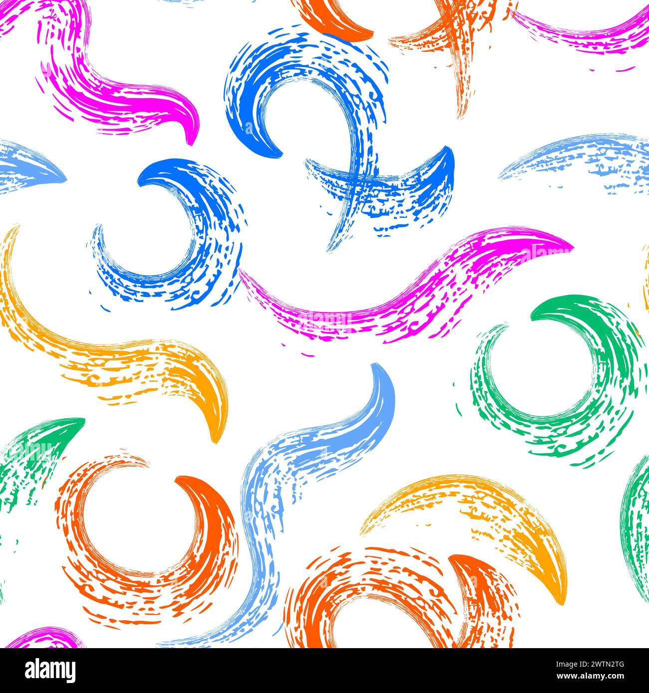 Seamless pattern with paint brush strokes vector collection. Hand drawn ...