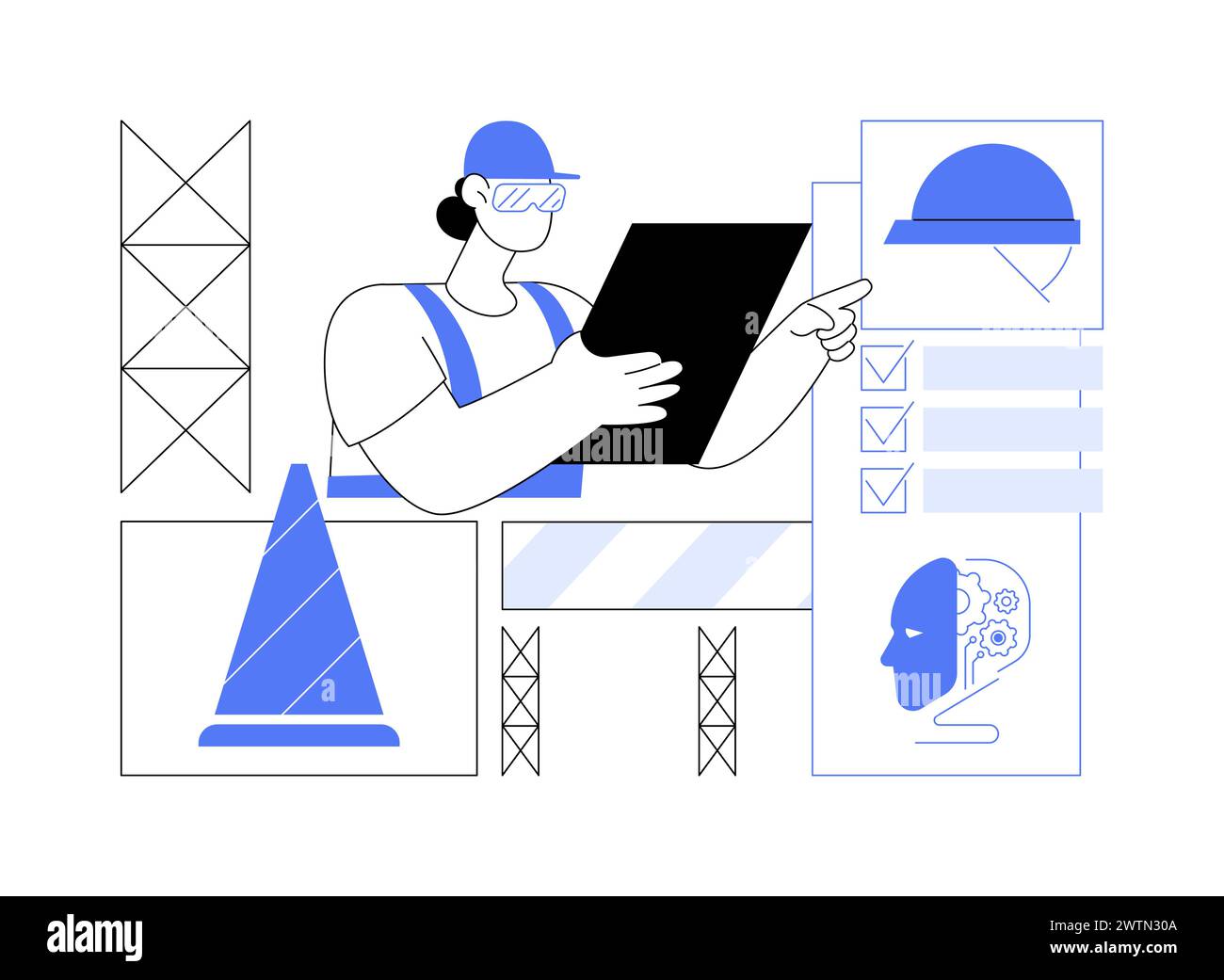 AI-Supported Workforce Safety abstract concept vector illustration ... AI-Supported Workforce Safety abstract concept vector illustration ...