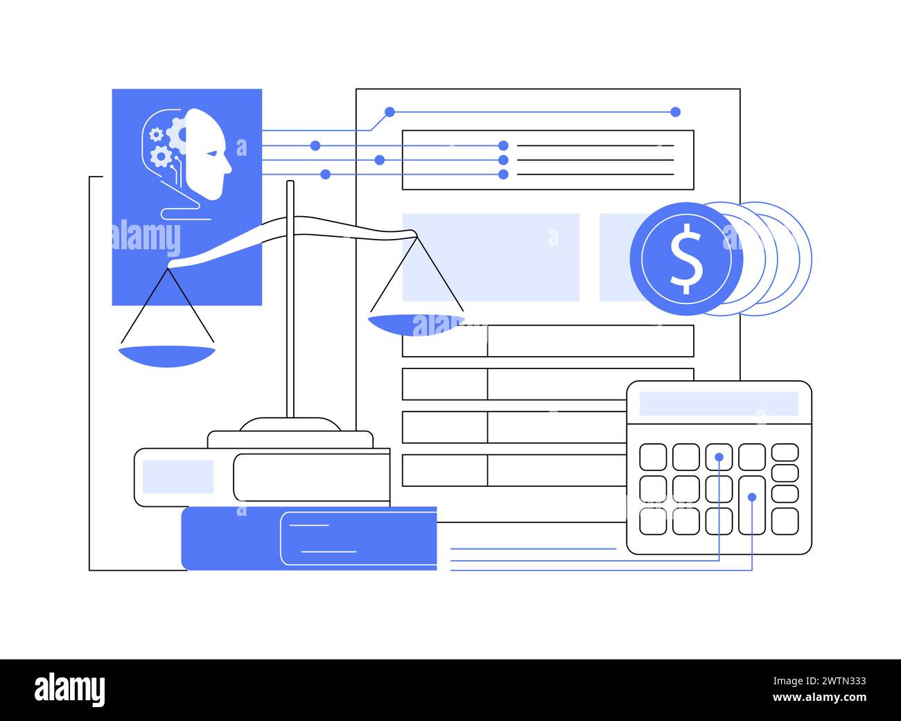 AI-Optimized Legal Billing abstract concept vector illustration Stock ...