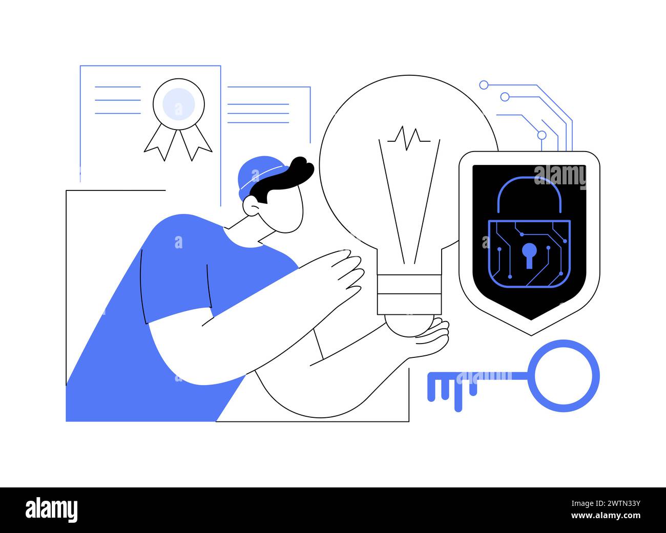 AI-Backed Intellectual Property Protection abstract concept vector ...