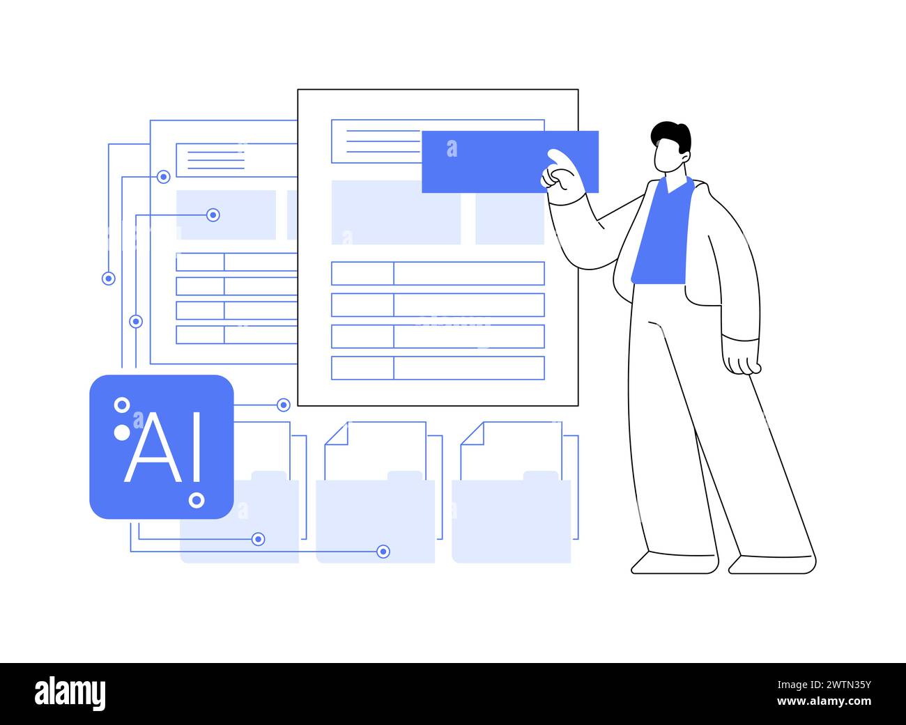 Ai Supported Document Automation Abstract Concept Vector Illustration