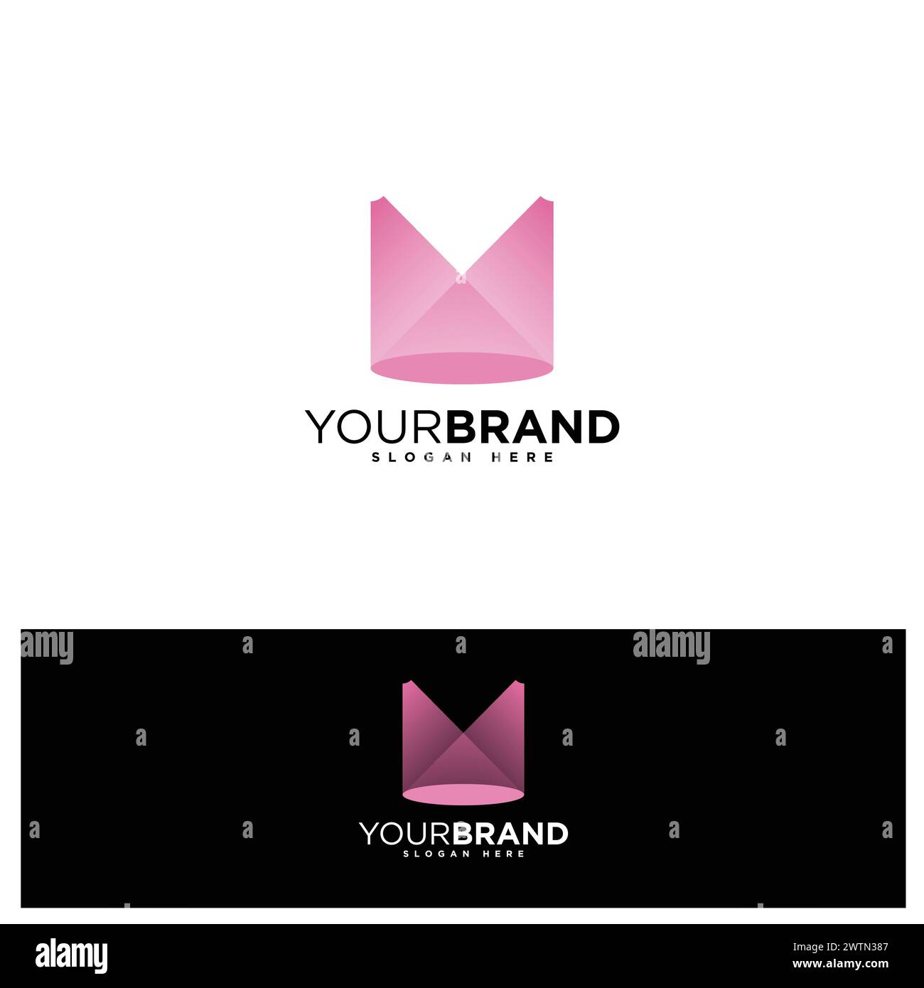 Spotlight shaped letter M logo design concept. Vector illustration ...