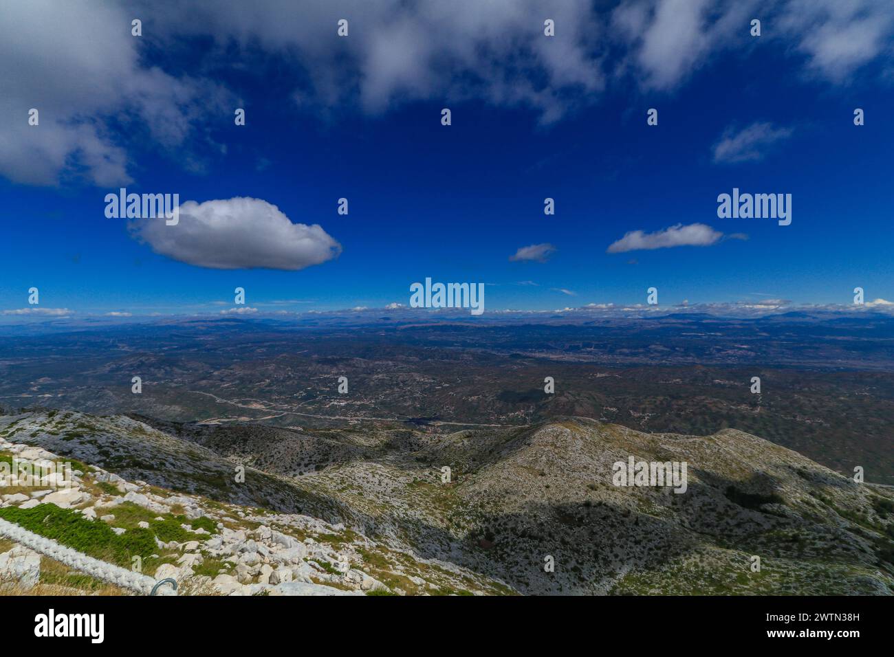 Sveti Jure Biokovo peak, Dinaric Mountains in Croatia, bird's eye view ...