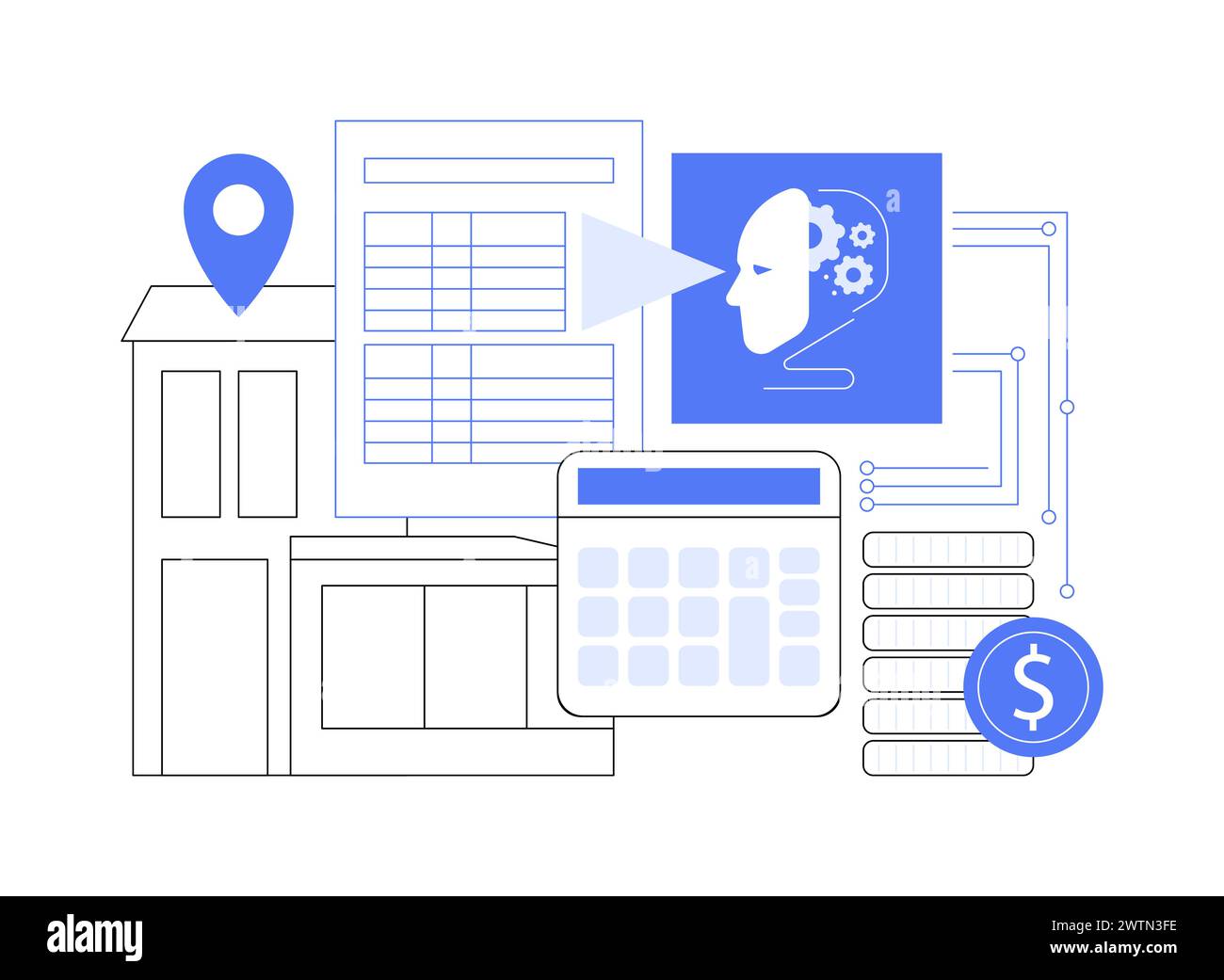 AI-Driven Property Valuation abstract concept vector illustration Stock ...
