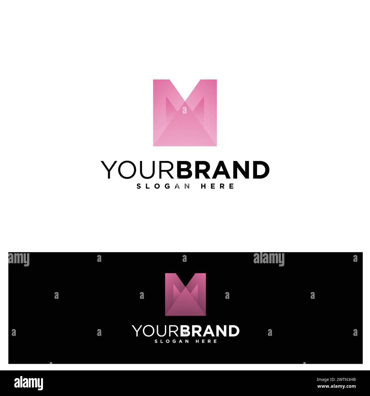 M letter logo design template elements. Modern abstract digital ...