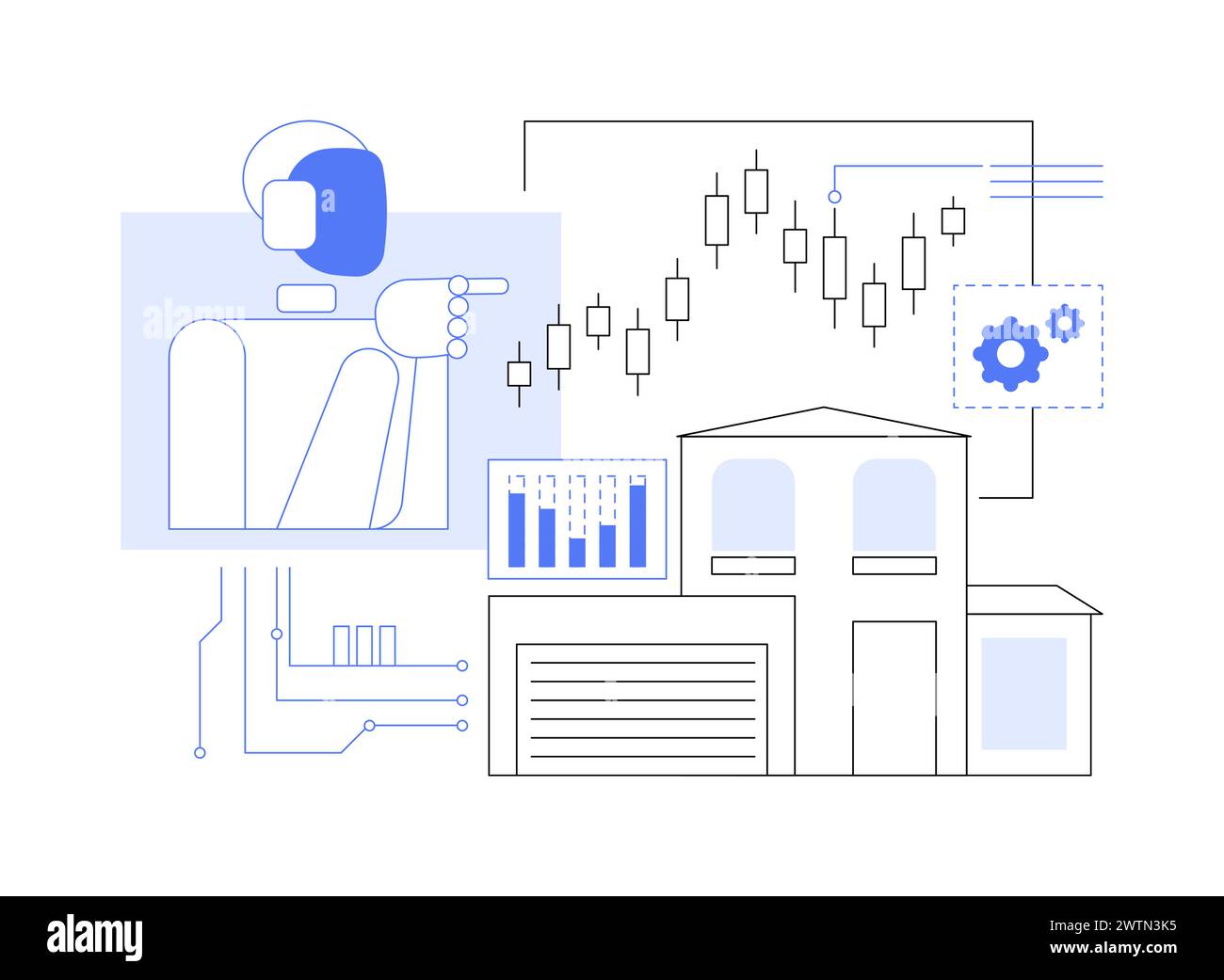 AI-Enhanced Market Analysis abstract concept vector illustration Stock ...