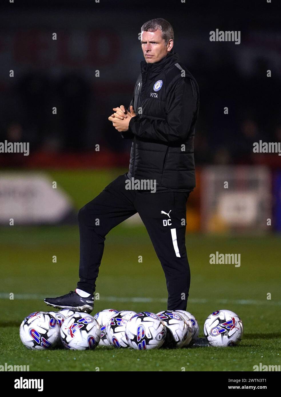 Stockport County coach Dave Conlon during the Sky Bet League Two match ...