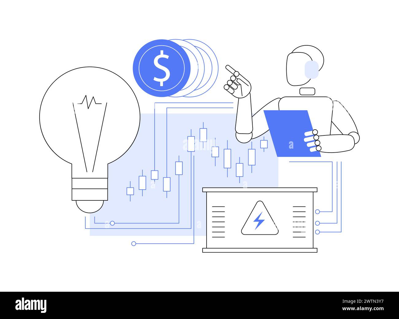 AI-Streamlined Energy Trading abstract concept vector illustration ...