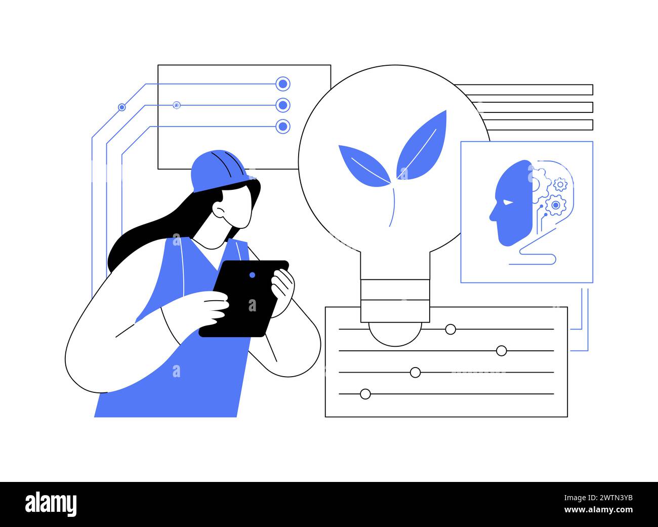 AI-Enhanced Energy Efficiency Consulting abstract concept vector illustration Stock Vector Image ...