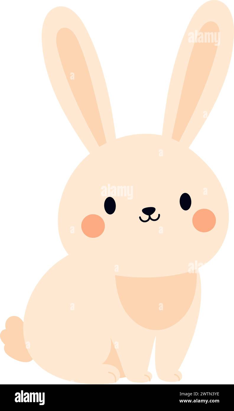 Cute lovable Easter bunny. Cartoon rabbit character for kids cards ...