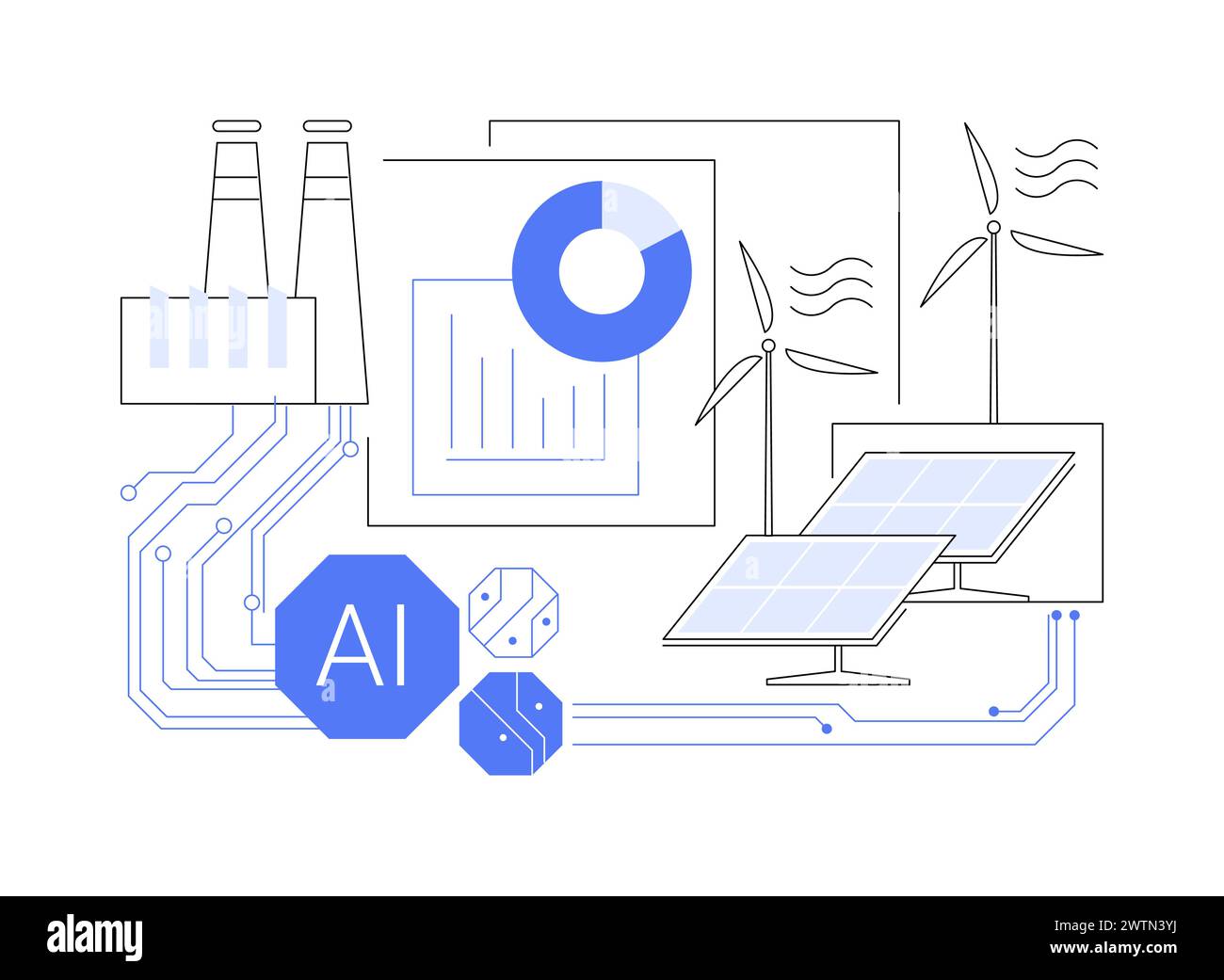 Ai Based Renewable Energy Forecasting Abstract Concept Vector