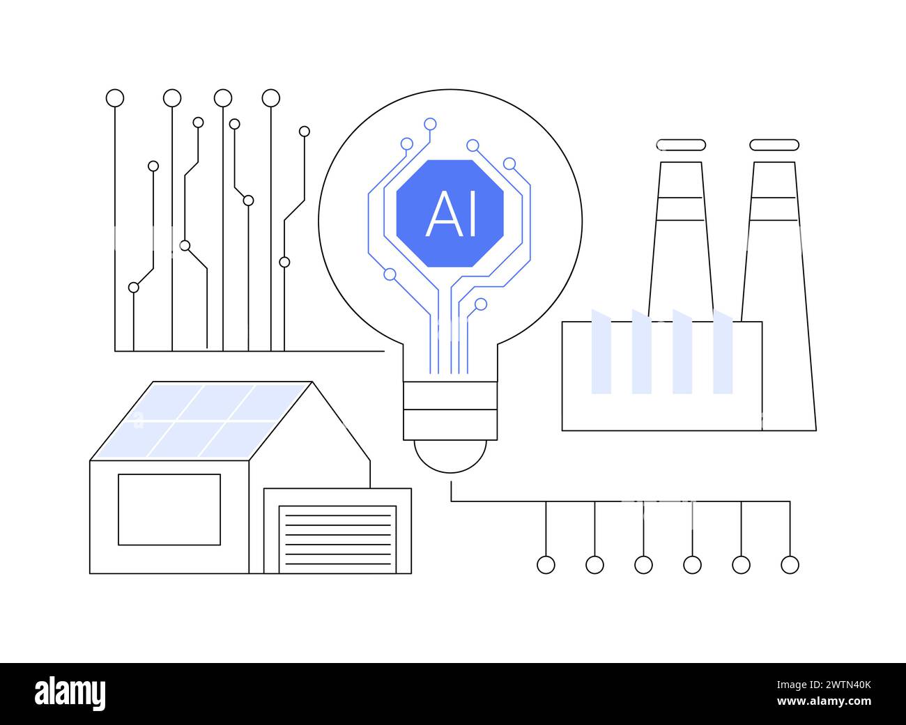 AI-Supported Demand Response abstract concept vector illustration Stock ...