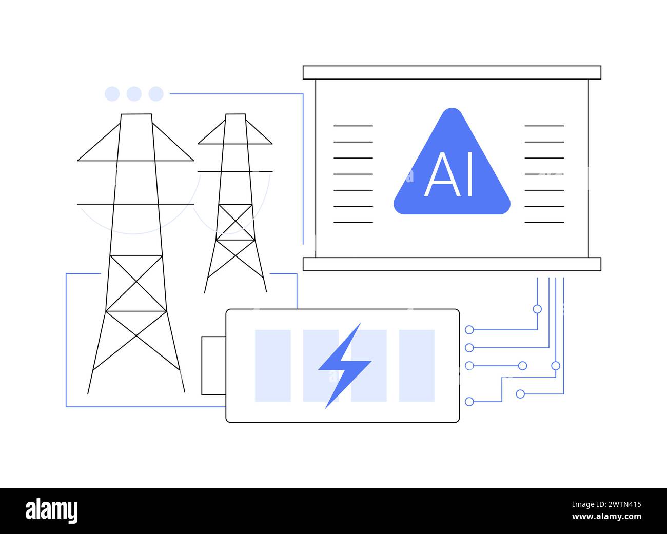 AI-Enhanced Energy Storage Solutions abstract concept vector ...