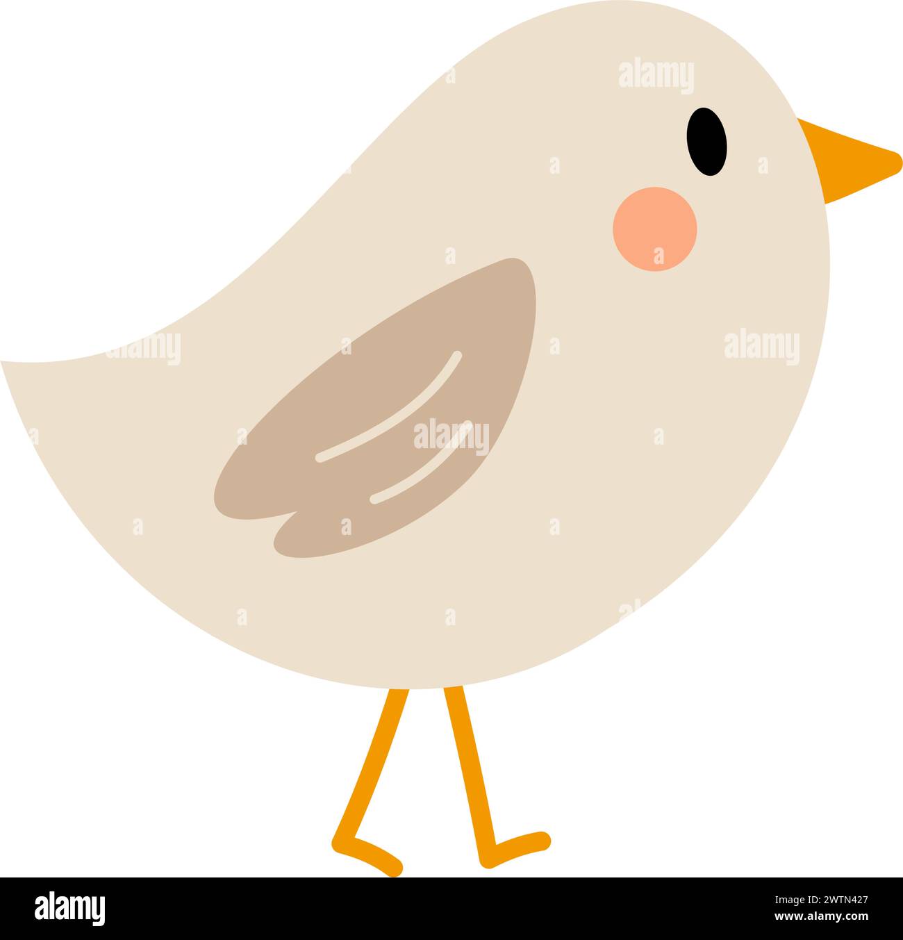 Adorable little bird. Cartoon illustration in childish style for kids ...