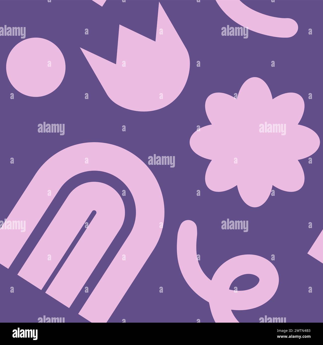 90 cool Brutalism seamless pattern. Naive playful abstract shapes in ...