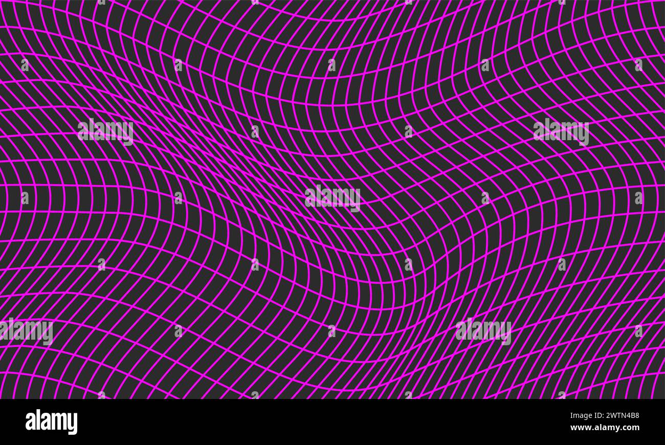 Primitive Monochrome Retro Futurism Seamless Pattern Abstract Brutalist Geometric Wavy Grid