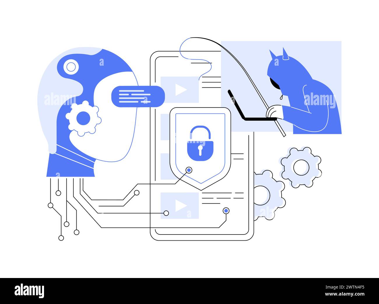 AI-Powered Content Protection abstract concept vector illustration ...