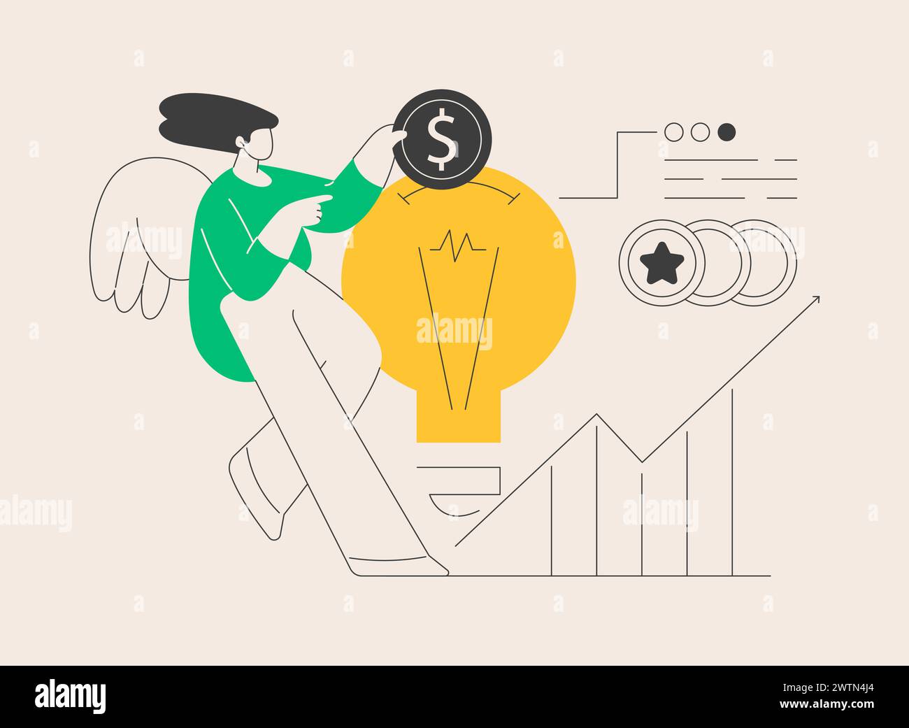 Angel investor abstract concept vector illustration Stock Vector Image ...