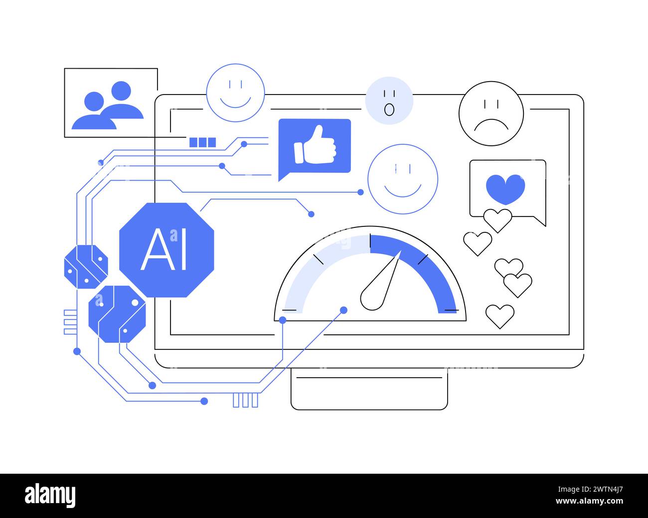 AI-Analyzed Viewer Engagement abstract concept vector illustration ...