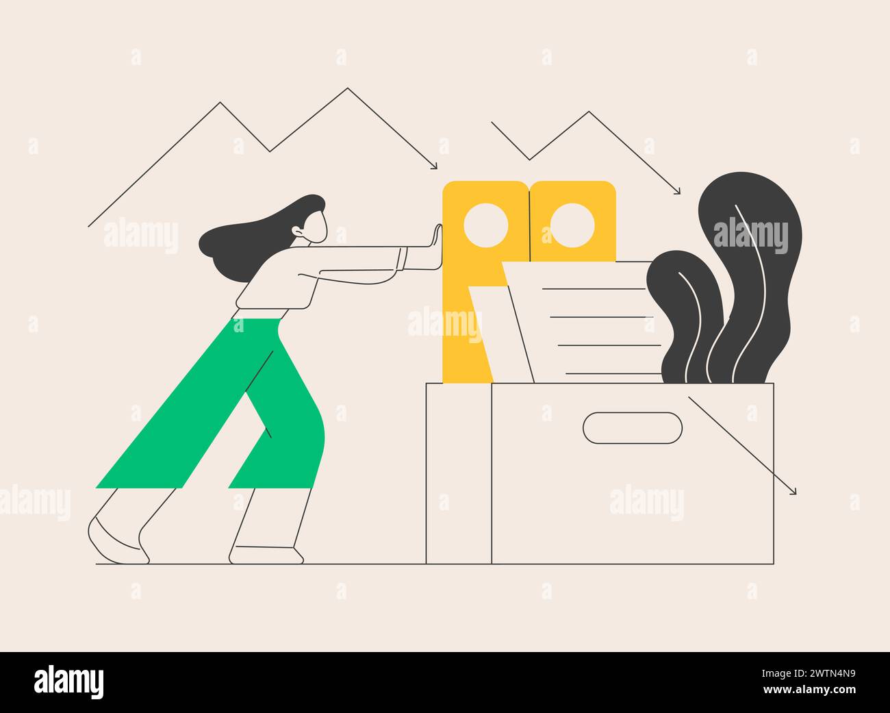 Displaced workers abstract concept vector illustration Stock Vector ...