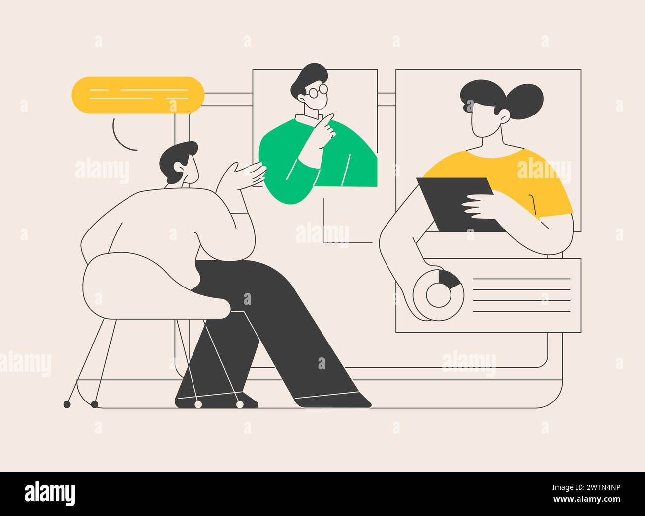 Online meetup abstract concept vector illustration Stock Vector Image ...