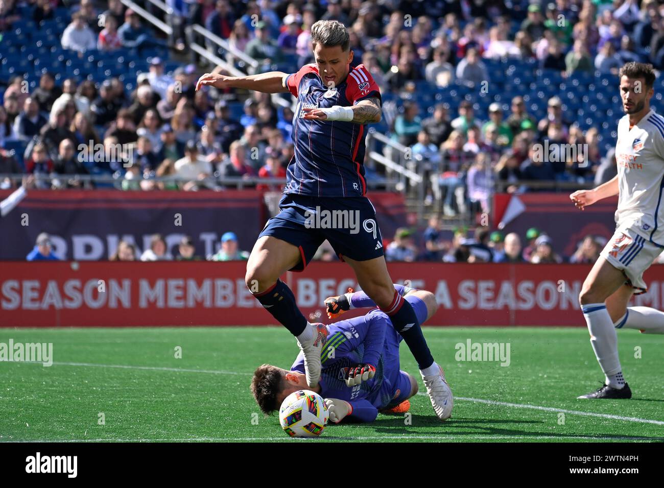 Foxborough, Mass. 17th Mar, 2024. New England Revolution forward ...