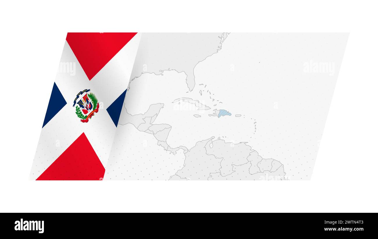 Dominican Republic map in modern style with flag of Dominican Republic ...