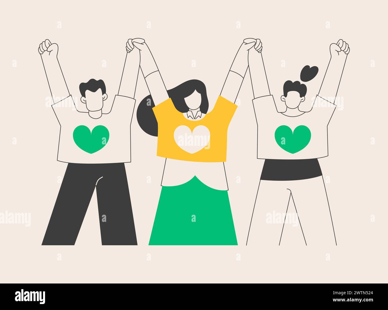 Supporting volunteering abstract concept vector illustration Stock ...