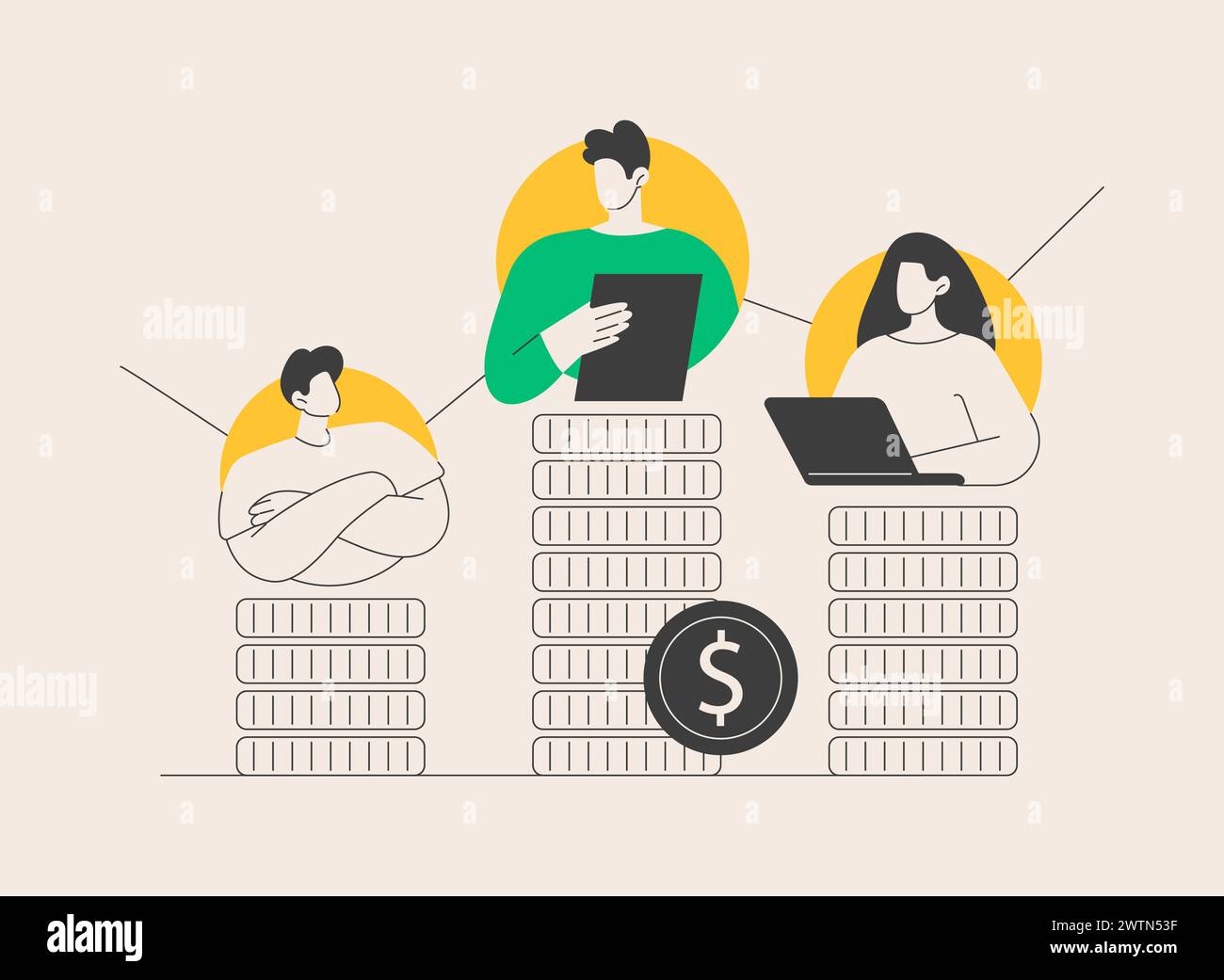 Income inequality abstract concept vector illustration Stock Vector ...