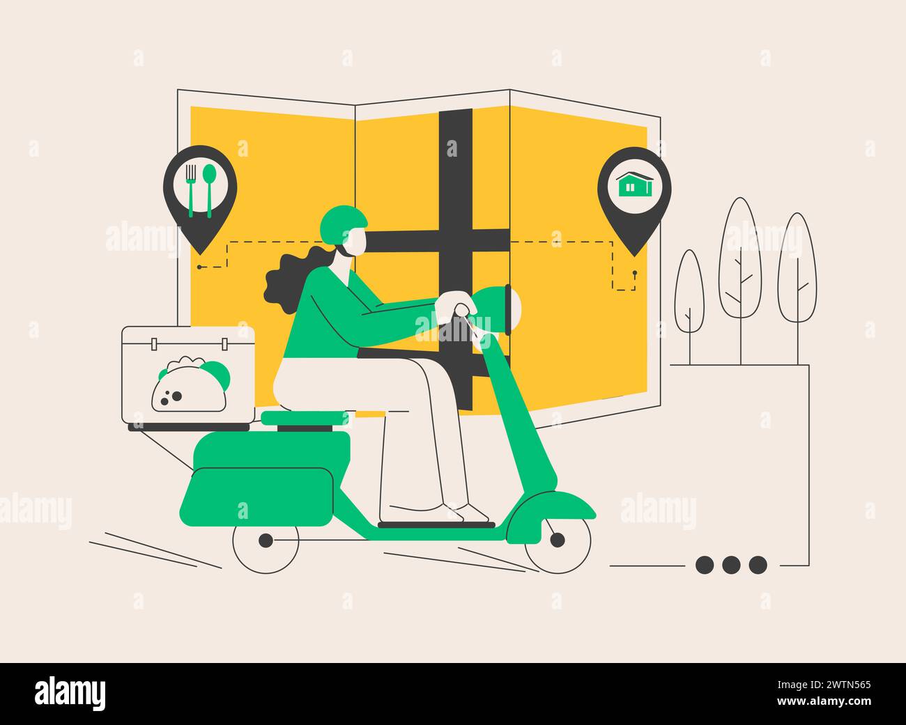 Food delivery abstract concept vector illustration Stock Vector Image ...