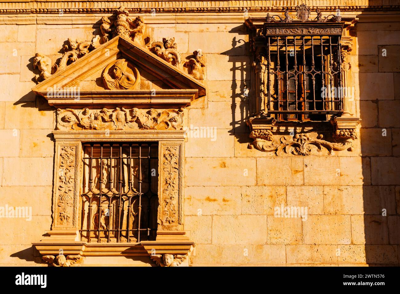 Blind and bay window. Detail plateresque facade. Colegio Mayor de San ...
