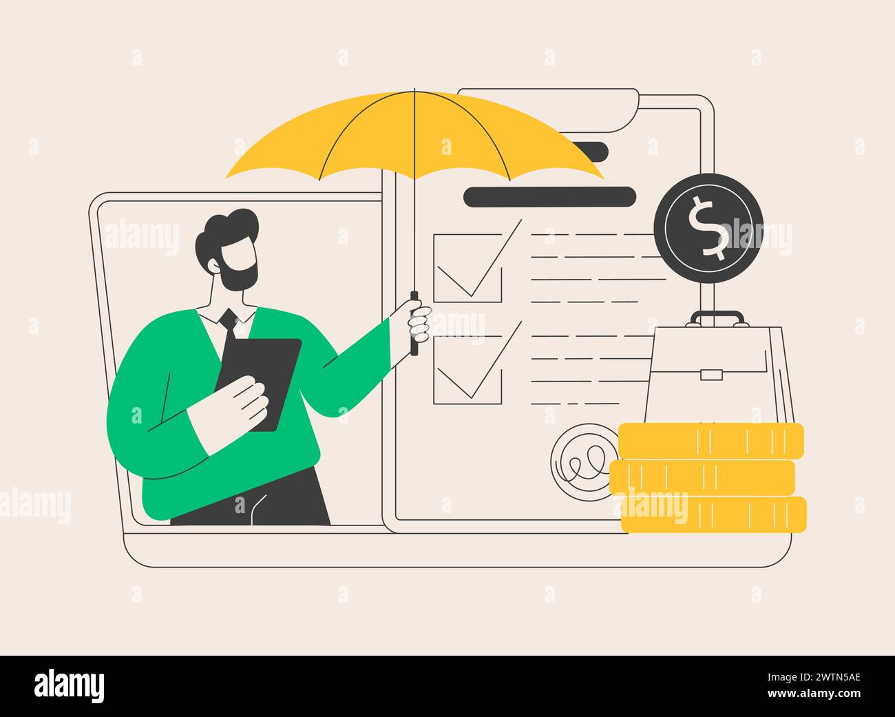 Employment insurance abstract concept vector illustration Stock Vector ...