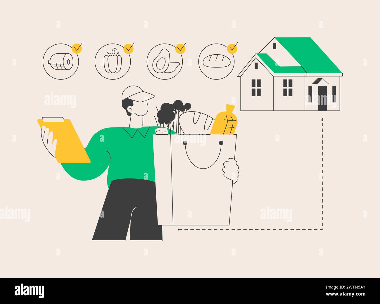 Grocery pick up service abstract concept vector illustration Stock ...