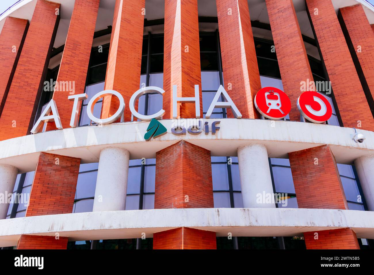 Entrance to the suburban station. Atocha train station. Madrid Atocha ...