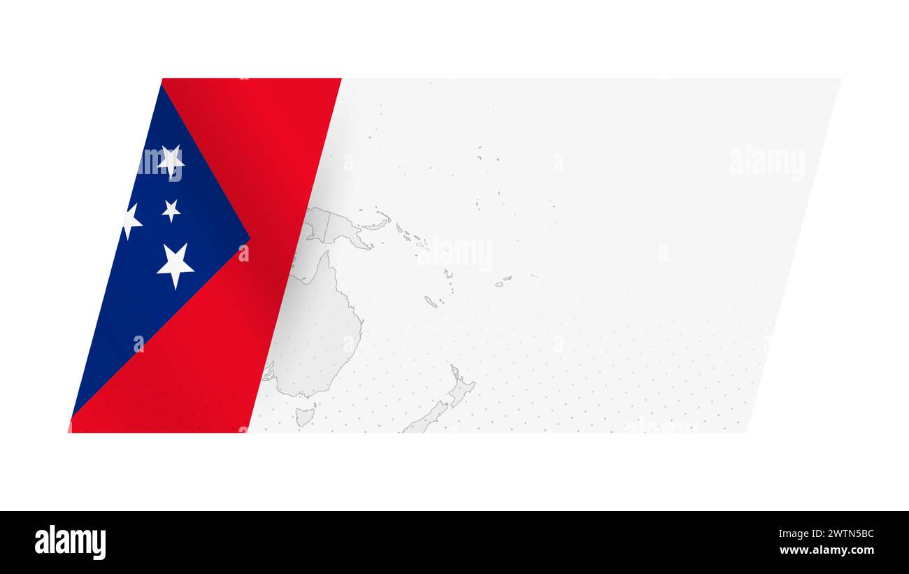 Samoa map in modern style with flag of Samoa on left side. Vector ...