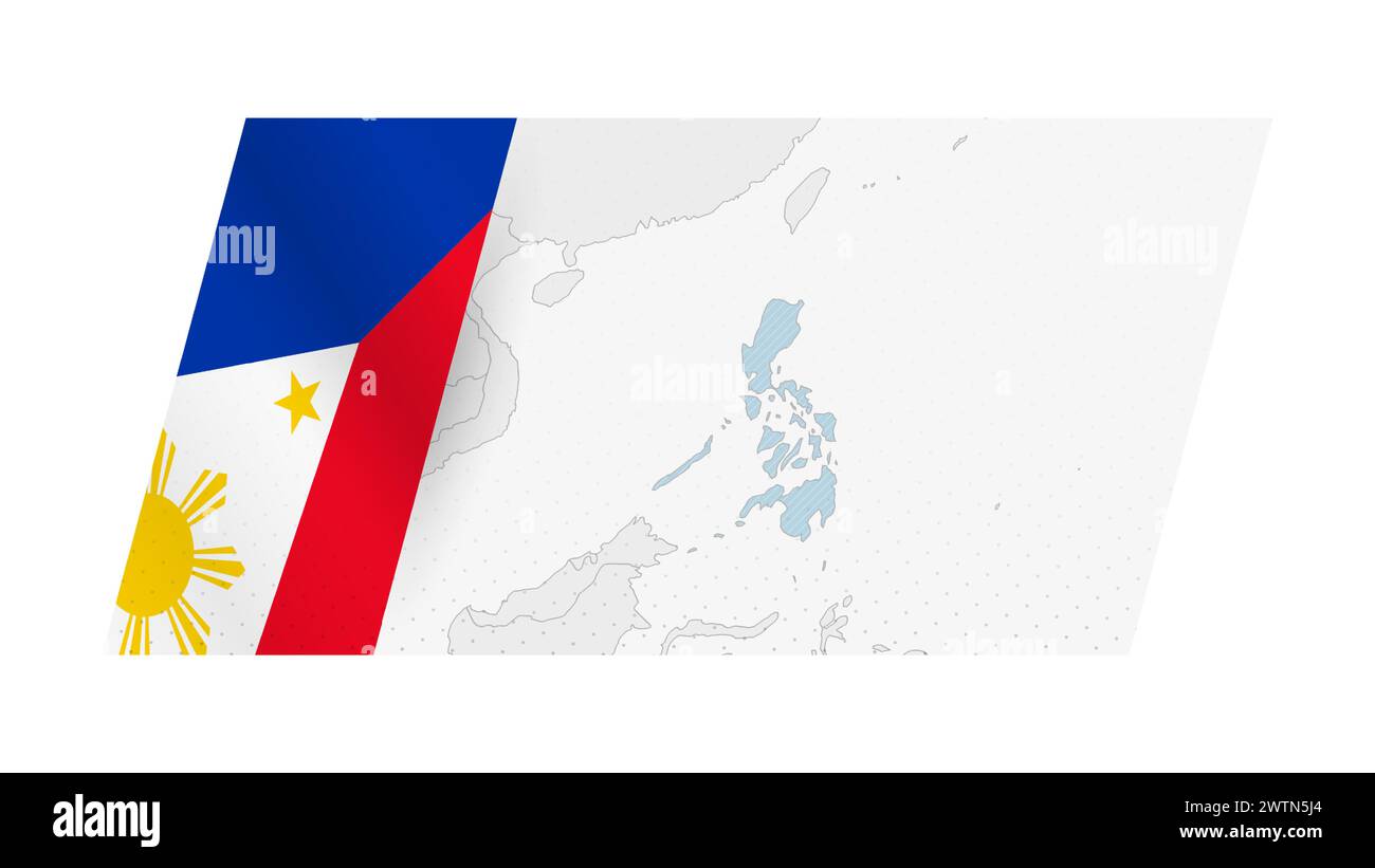 Philippines map in modern style with flag of Philippines on left side ...