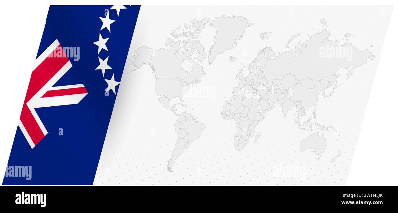 World map in modern style with flag of Cook Islands on left side Stock Vector Image & Art - Alamy