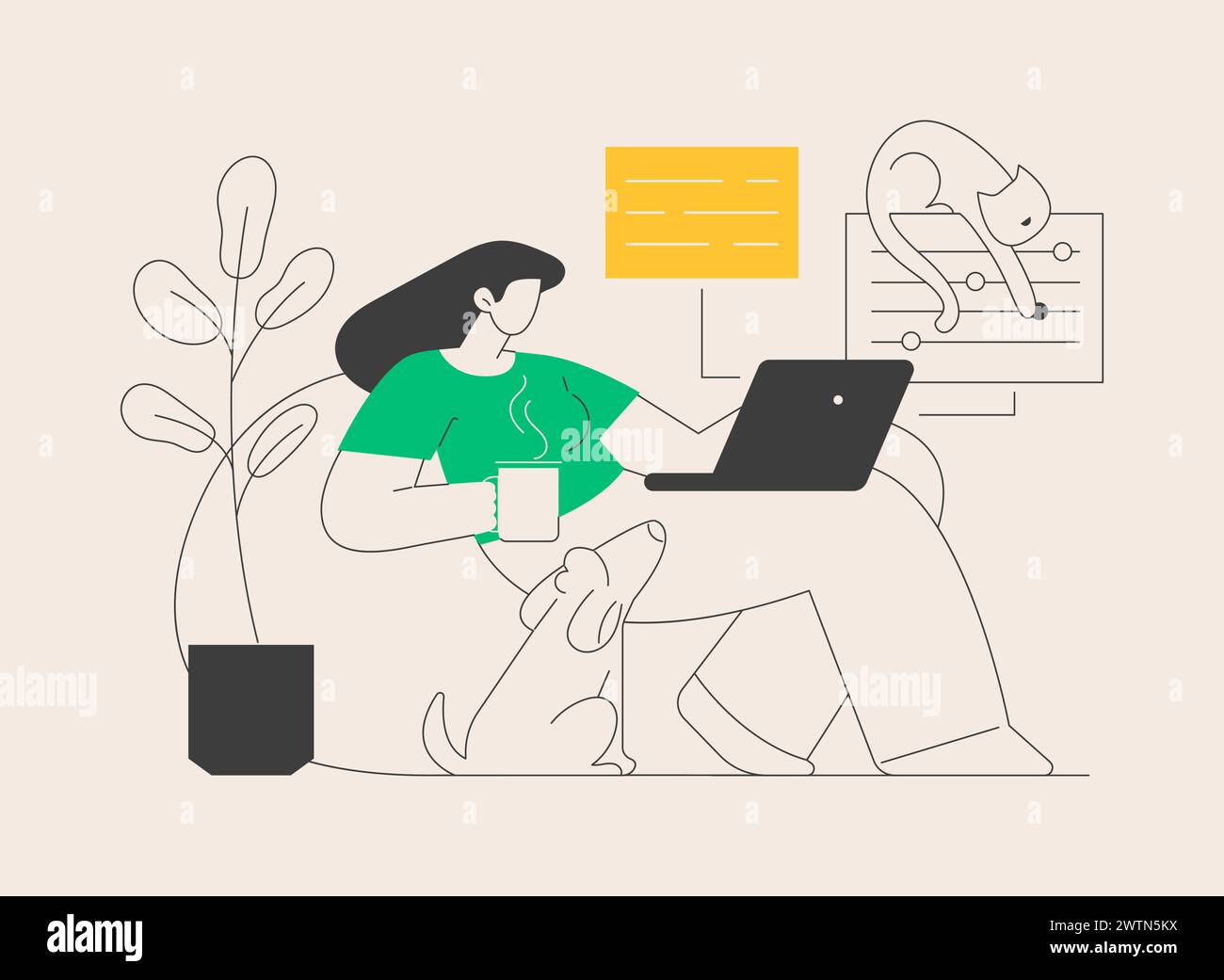 Become a freelancer abstract concept vector illustration Stock Vector ...