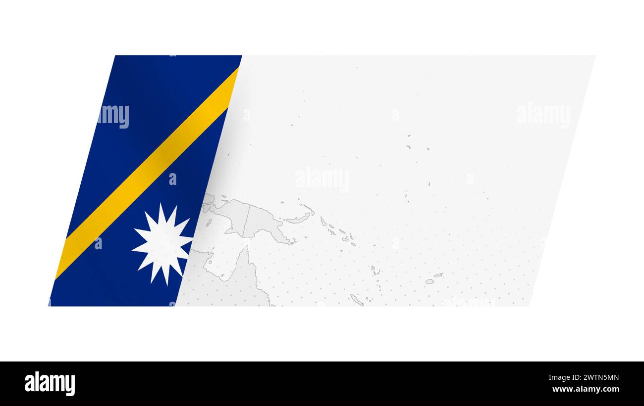 Nauru map in modern style with flag of Nauru on left side. Vector ...