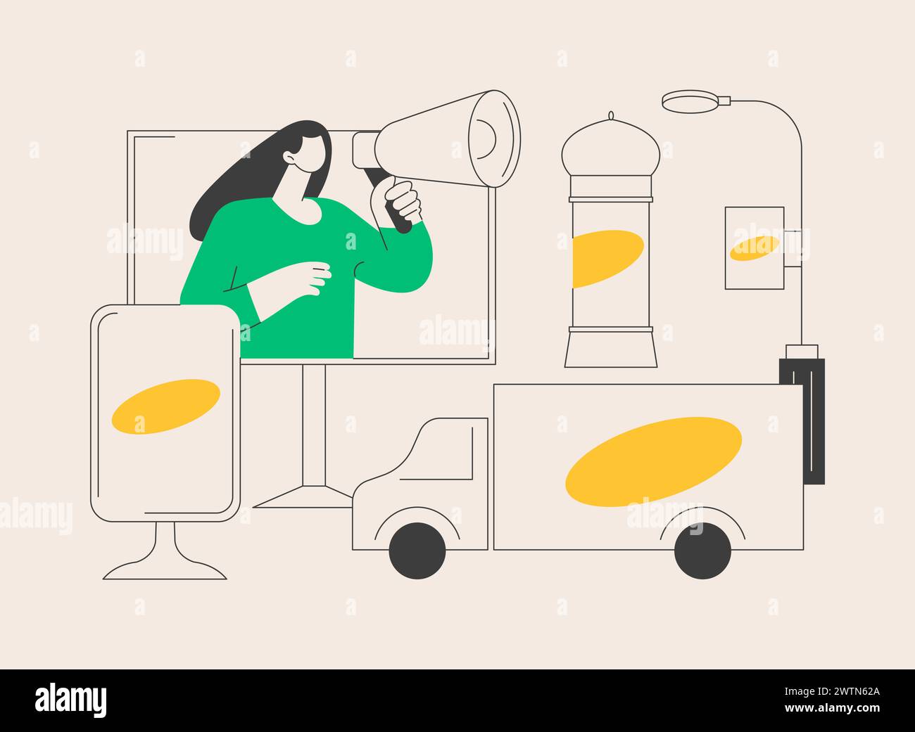 Outdoor advertising design abstract concept vector illustration Stock ...