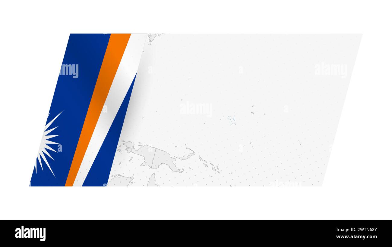 Marshall Islands map in modern style with flag of Marshall Islands on ...