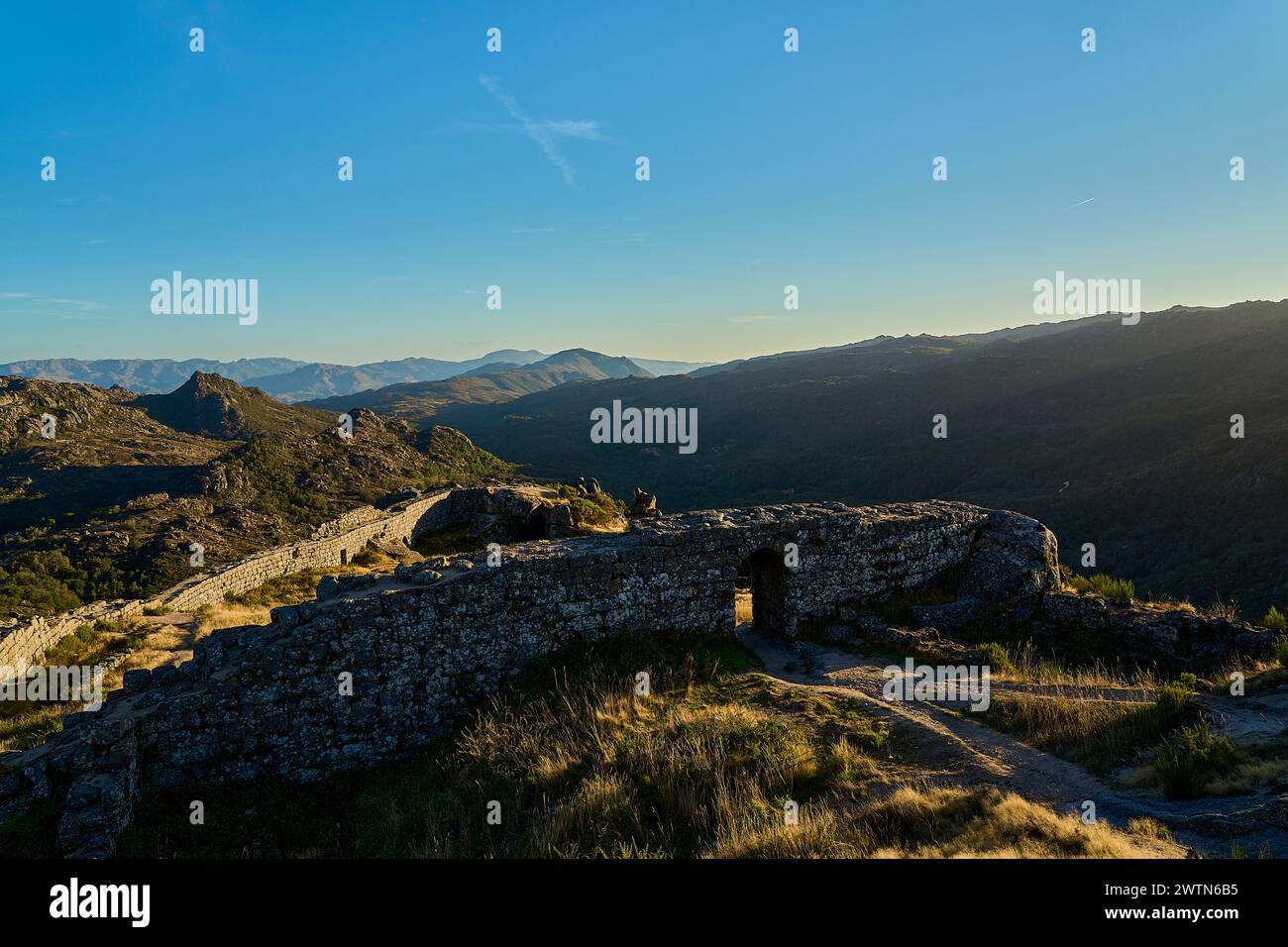 Medieval Castle Ruins of Castro Laboreiro in the mountains of northern ...