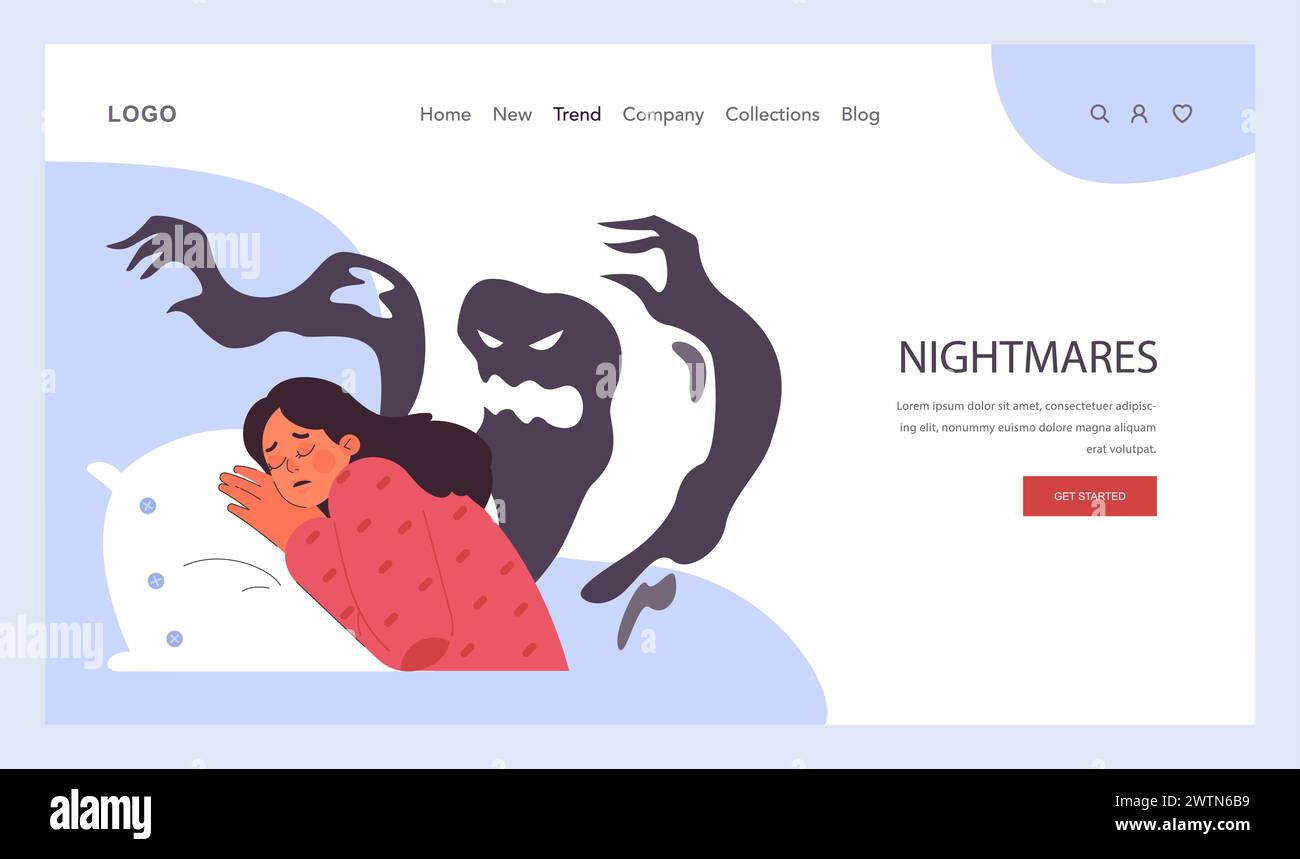 Post traumatic stress disorder web banner or landing page. Woman ...