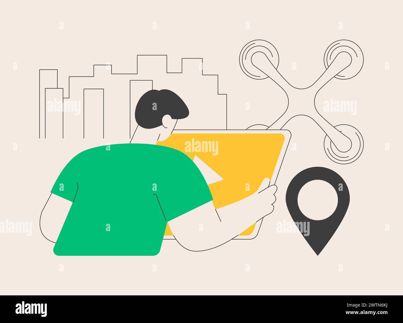 Aerial videography abstract concept vector illustration Stock Vector ...